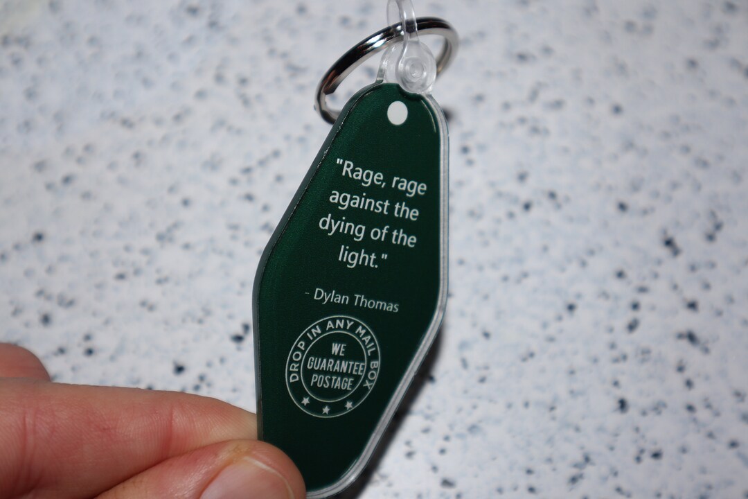 Dylan Thomas Poem Keychain: Rage Against the Dying of the Light - Etsy