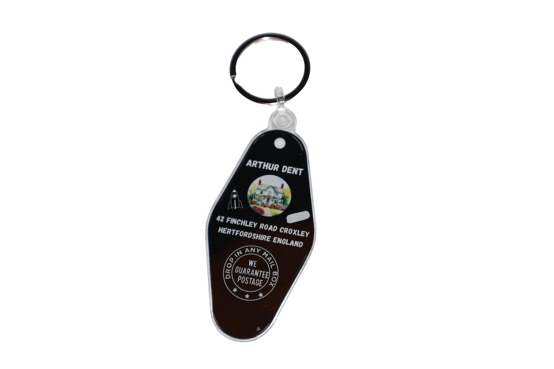 Arthur Dent 42 Finchley Road the Hitchhiker's Guide Inspired Retro Key ...