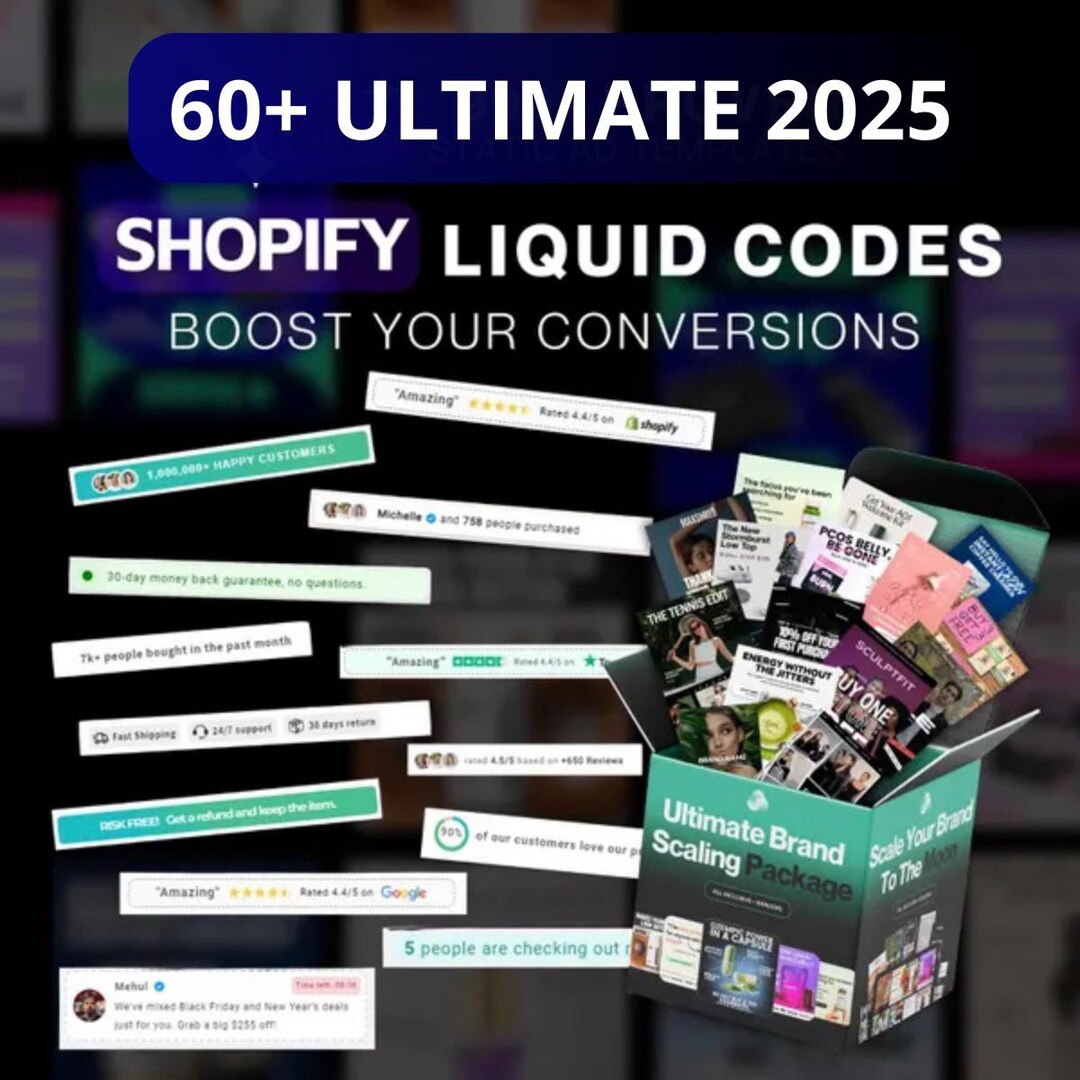 2025 Snippets Ultimate Liquid Codes Shopify – Increase Your Store Conversions With 60+ Custom ...