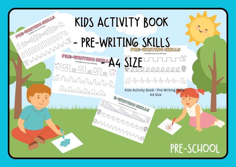 Kids Activity Book - Pre-writing Skills - A4 Size - Etsy