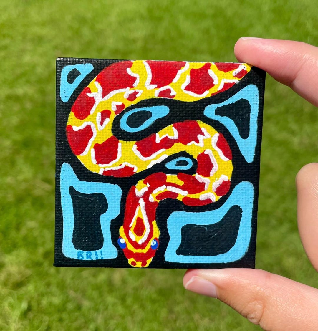Spotted Snake- Original Mini Painting- Acrylic Snake Painting-spotted ...