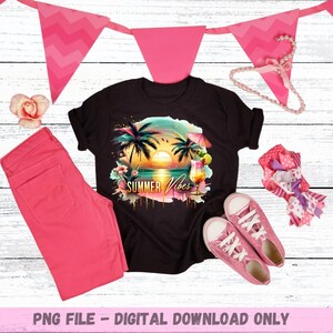 Tropical Summer Vibes PNG | Sunset Beach Sublimation | Palm Tree ...