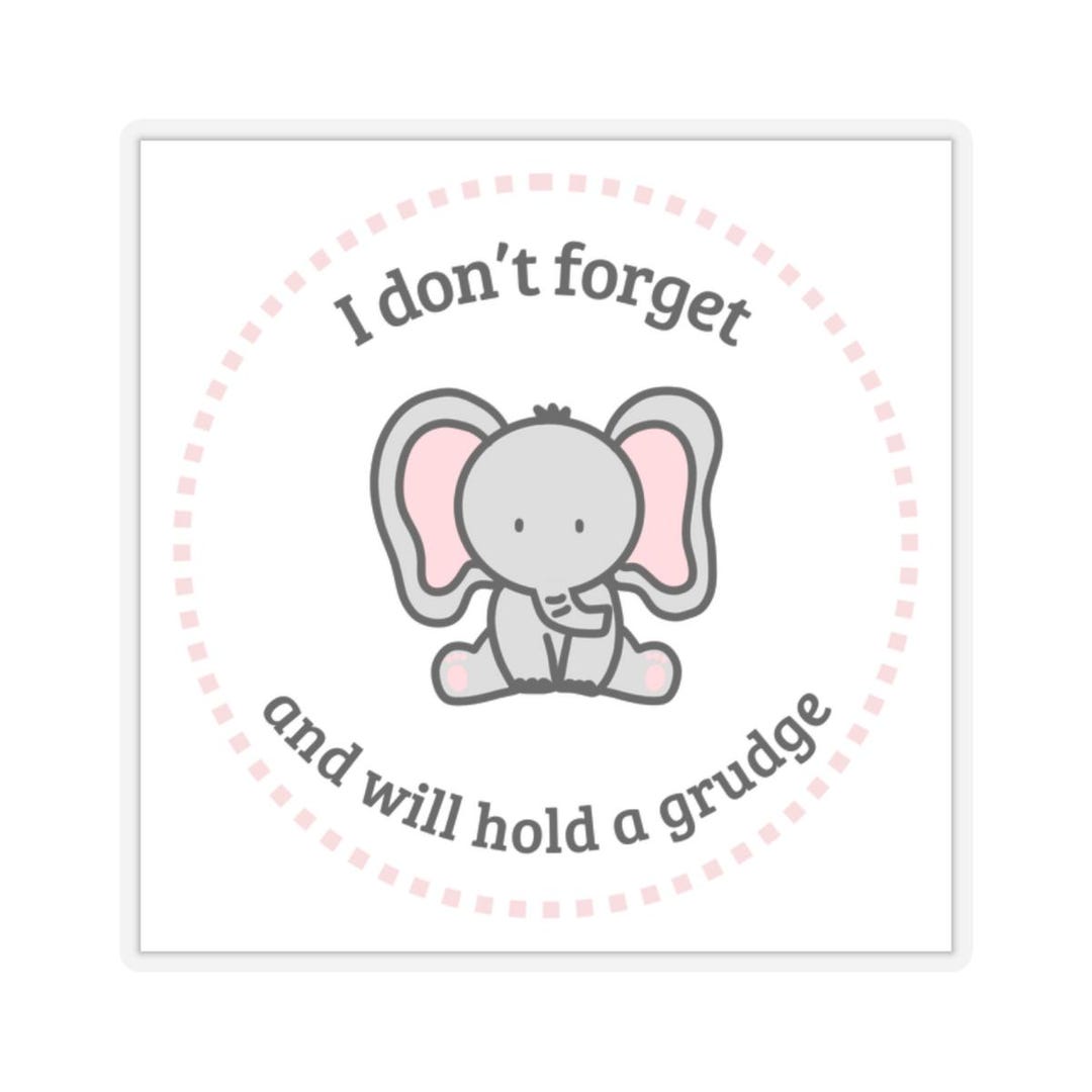 Funny Elephant Stickers - Cute Grudge Reminders for Water Bottles ...