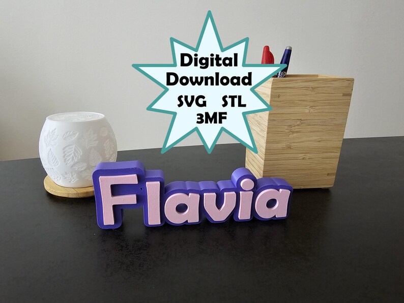 Digital STL/SVG File for 3D Printing Desk Name Sign – Choose Your ...