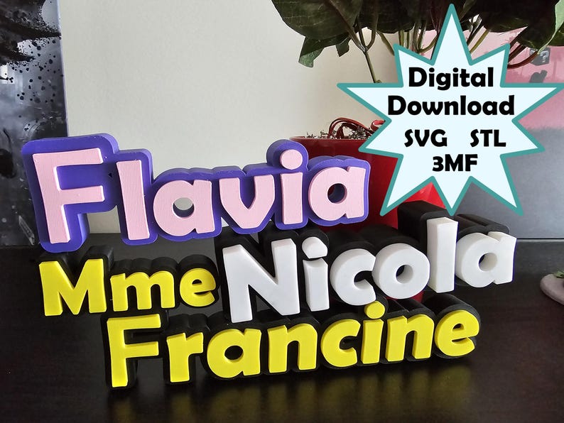 Digital STL/SVG File for 3D Printing Desk Name Sign – Choose Your ...