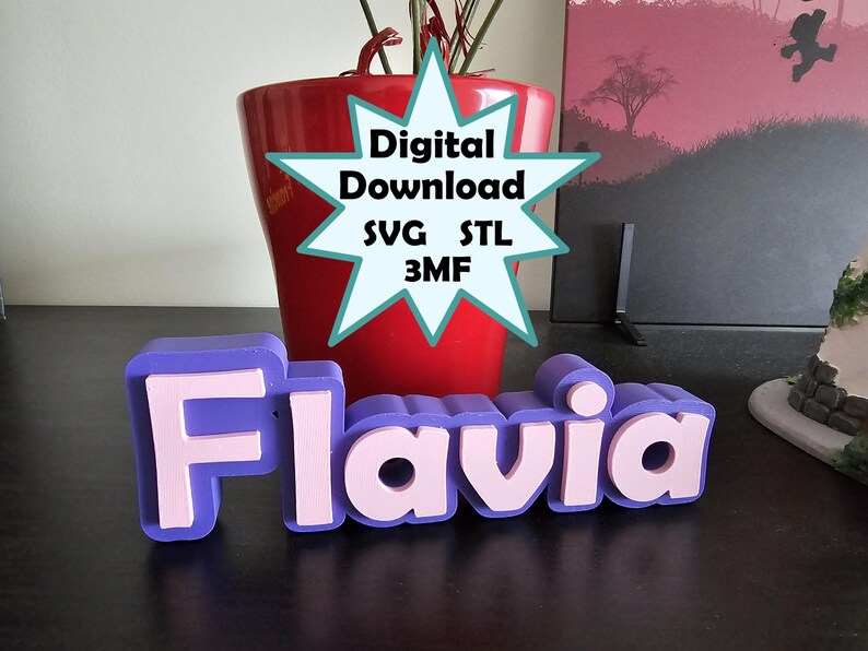 Digital STL/SVG File for 3D Printing Desk Name Sign – Choose Your ...