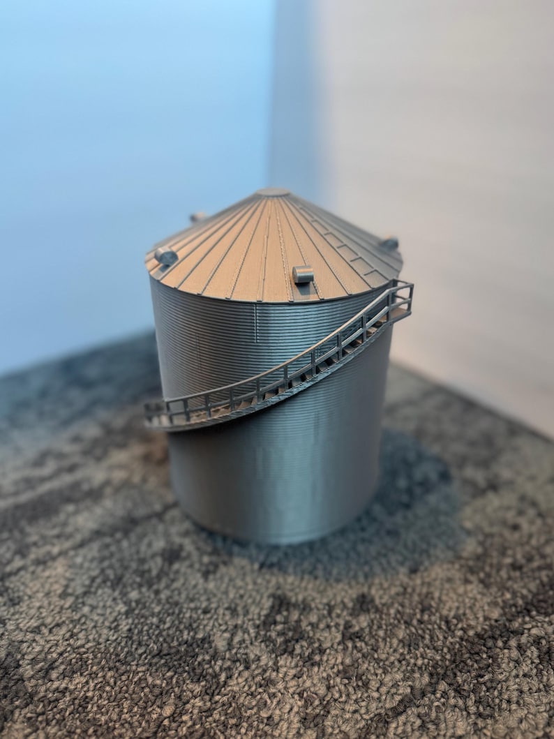 1/64 Scale Grain Bin: Silver Farm Toy Diorama (6.75" Tall) - Etsy
