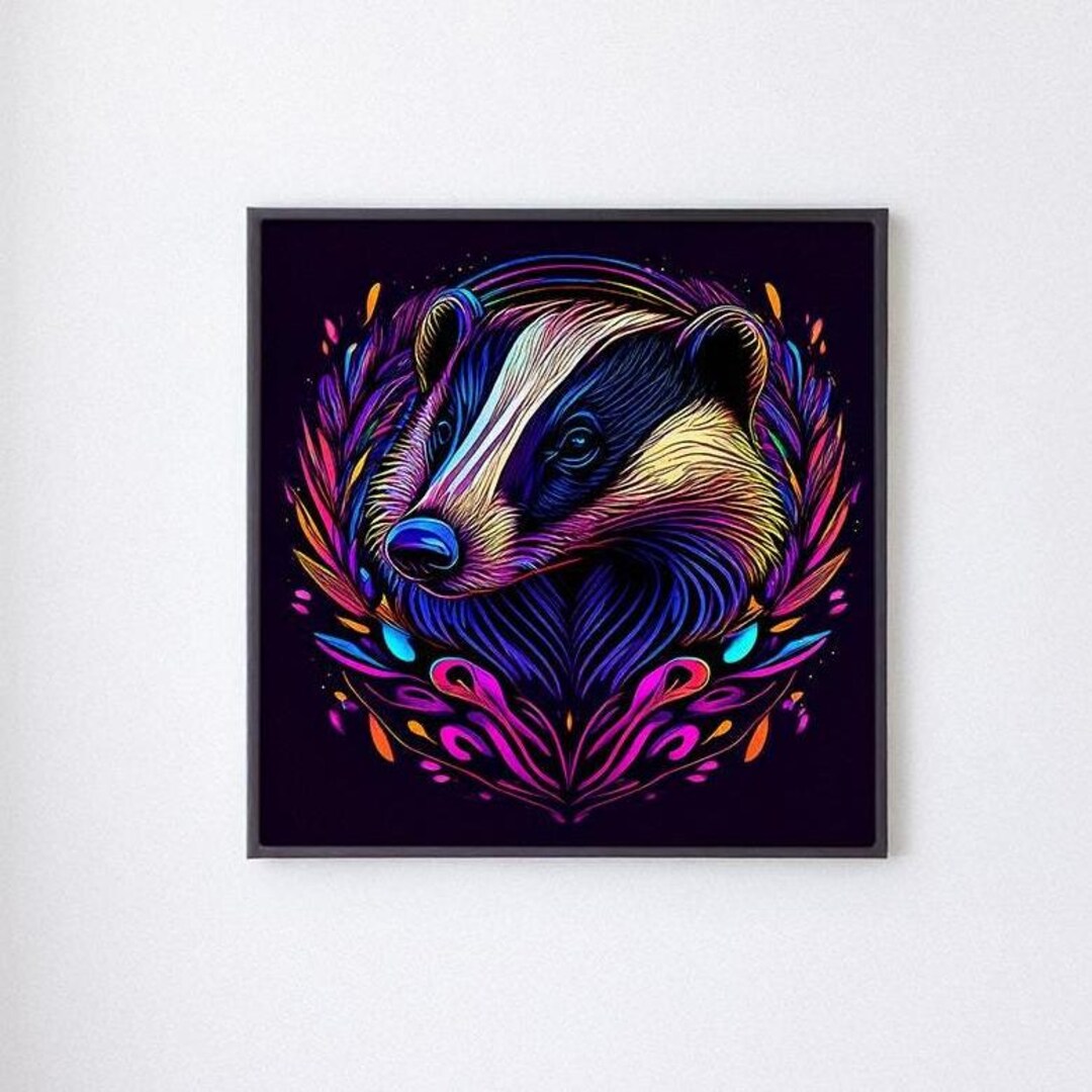 Metal Badger | Printable Art | AI Artwork in Abstract Painting Style - Etsy