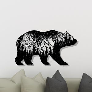 Bear Metal Art, Bear Metal Wall Art, Metal Bear Decor, Bear Wall Art ...