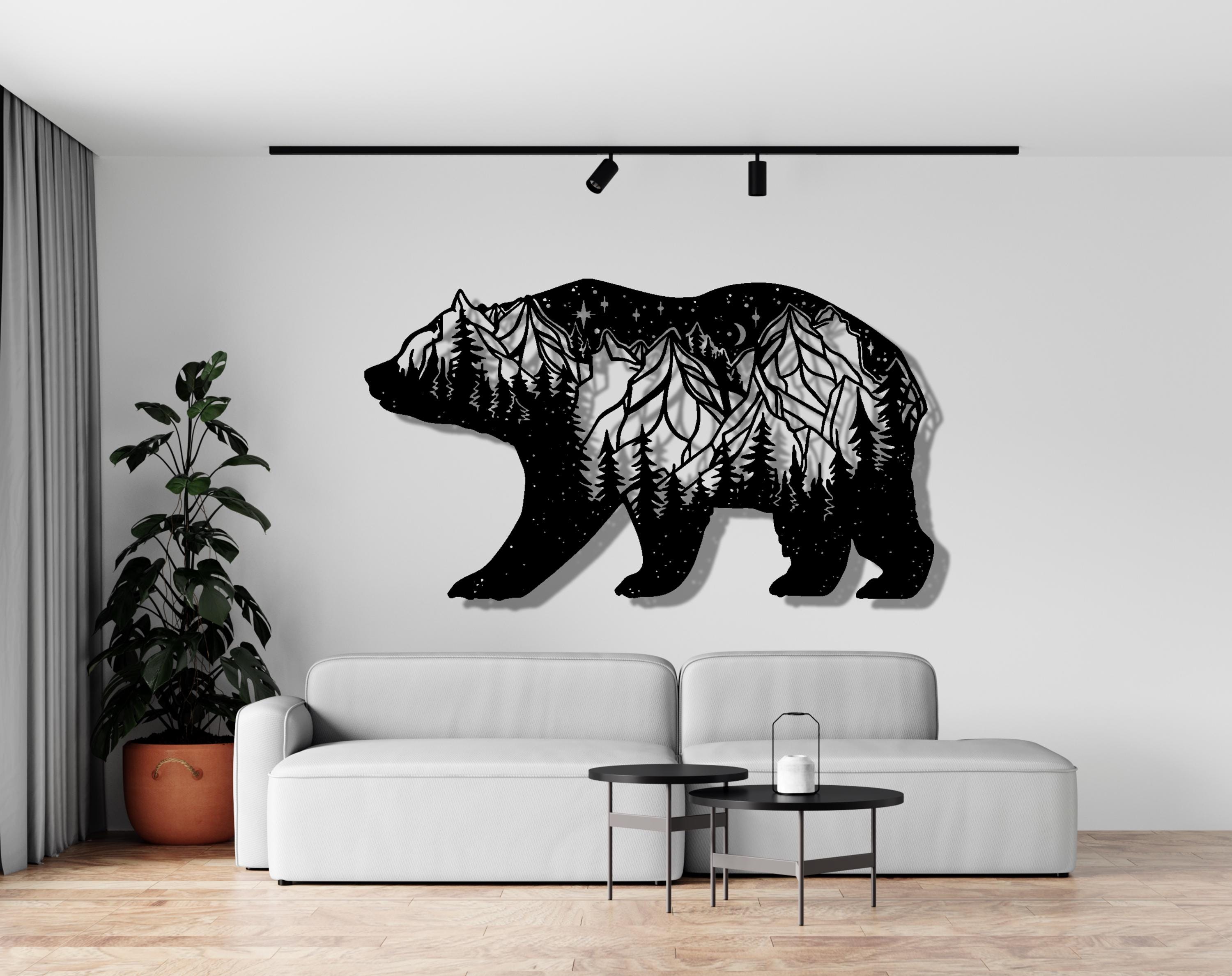 Bear Metal Art, Bear Metal Wall Art, Metal Bear Decor, Bear Wall Art ...