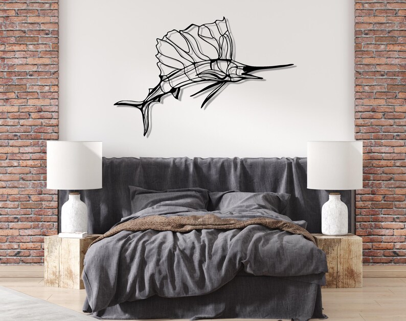 Swordfish Metal Wall Decor, Metal Wall Art, Lake House Decor, Nautical ...