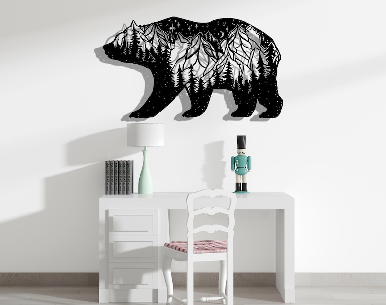 Bear Metal Art, Bear Metal Wall Art, Metal Bear Decor, Bear Wall Art ...