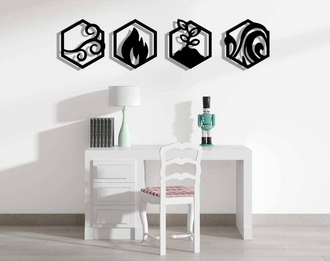 Four Elements Metal Wall Decor, Nature Wall Art, 4 Elements Wall Art ...