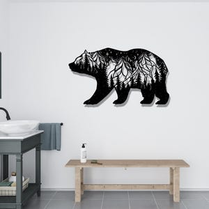 Bear Metal Art, Bear Metal Wall Art, Metal Bear Decor, Bear Wall Art ...