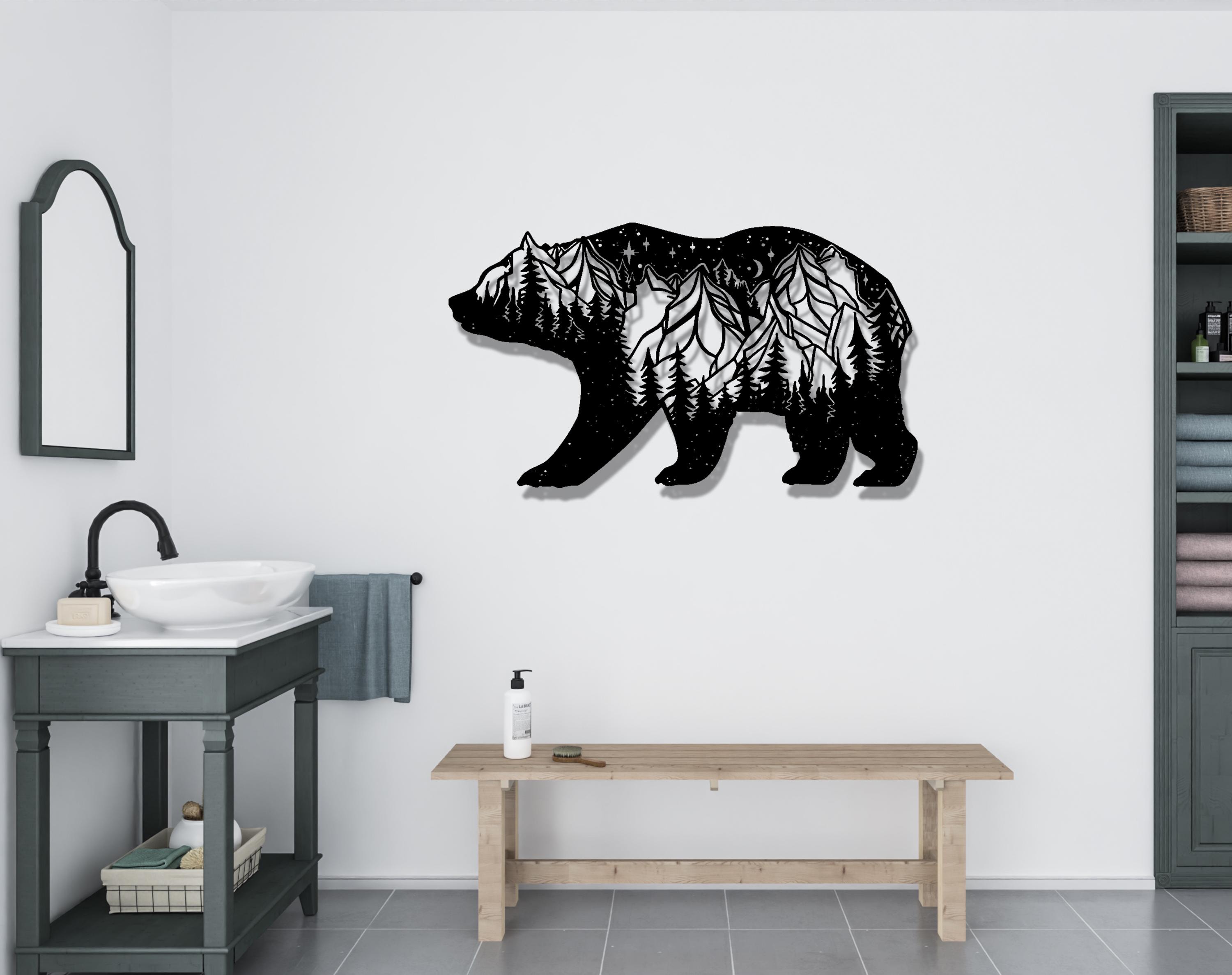 Bear Metal Art, Bear Metal Wall Art, Metal Bear Decor, Bear Wall Art ...