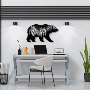 Bear Metal Art, Bear Metal Wall Art, Metal Bear Decor, Bear Wall Art ...