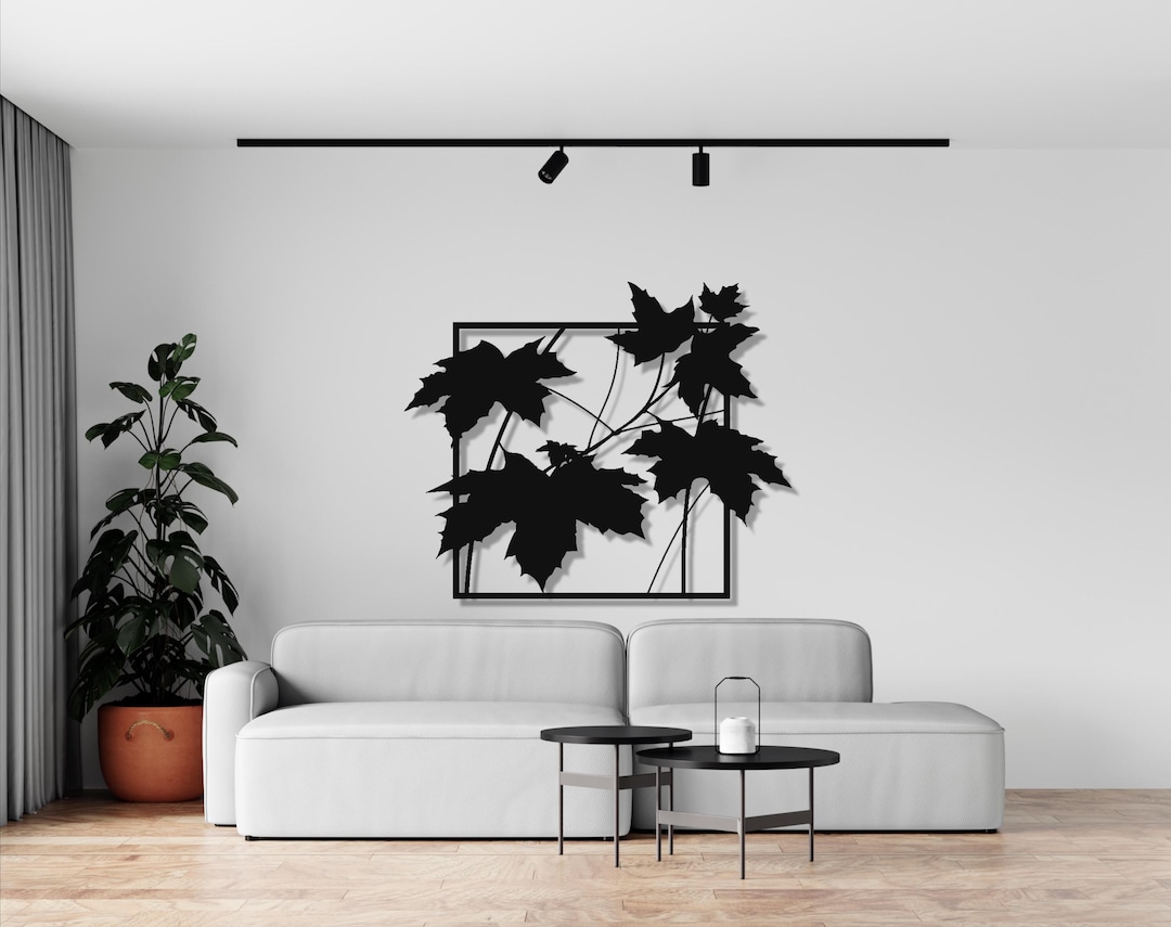 Leaf Metal Wall Art - Modern Nature Inspired Wall Decor - Minimalist ...