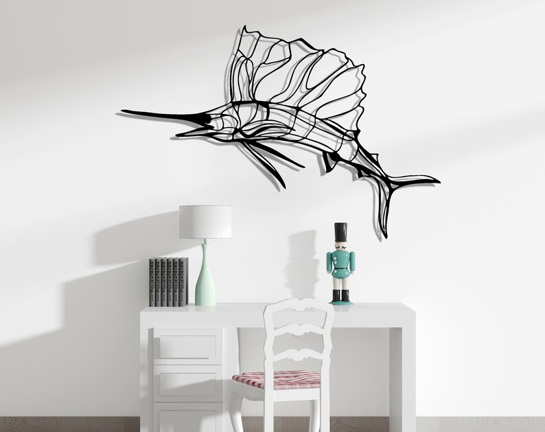 Swordfish Metal Wall Decor, Metal Wall Art, Lake House Decor, Nautical ...