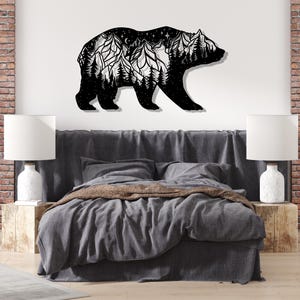 Bear Metal Art, Bear Metal Wall Art, Metal Bear Decor, Bear Wall Art ...