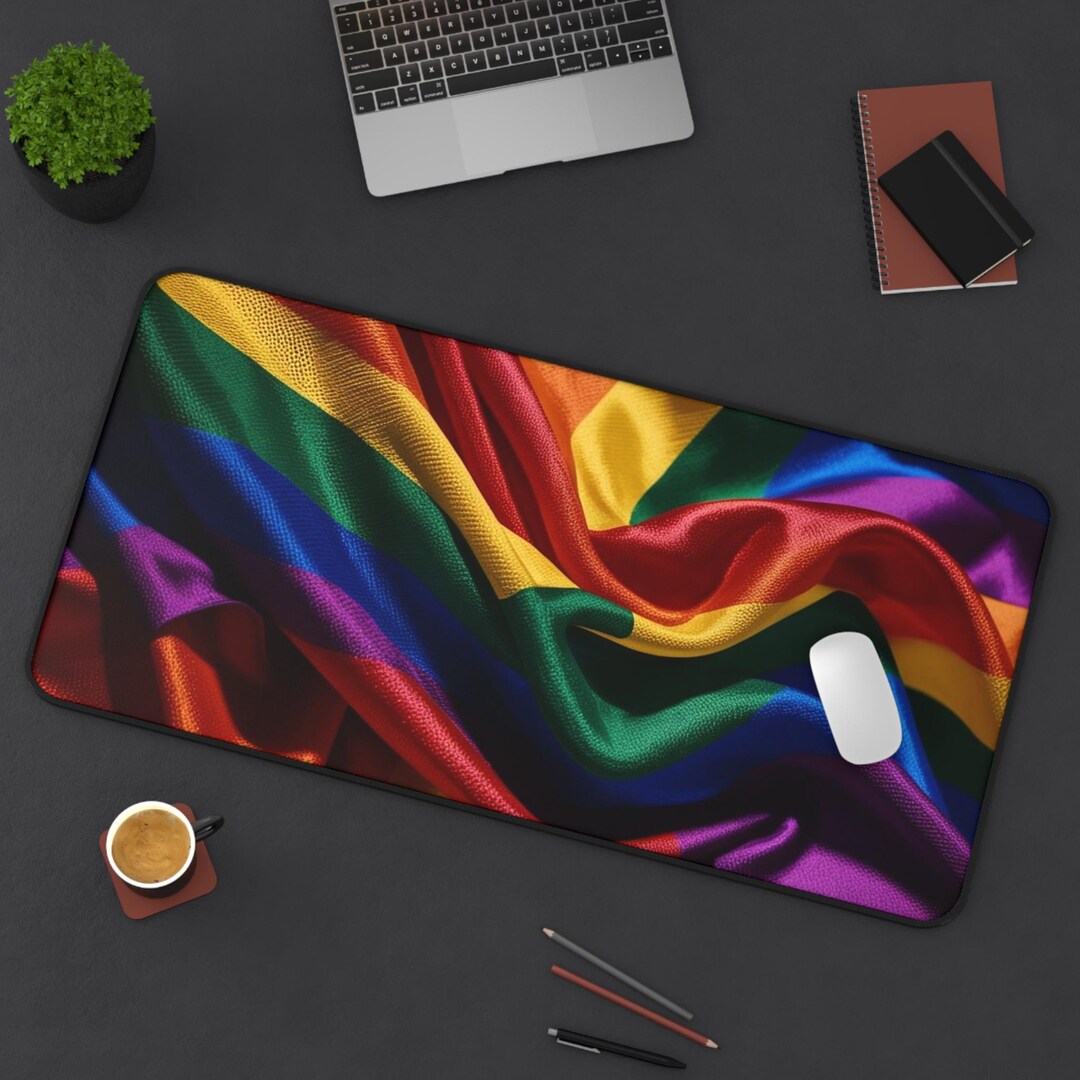 Rainbow Pride LGBTQ+ Desk Mat, LGBT Mouse Pad, Non-slip Gaming Mat ...
