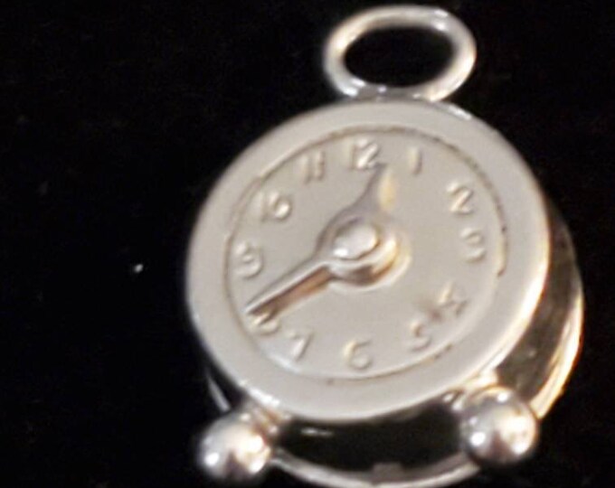 Vintage Alarm Clock CHARM Sterling Silver Moveable Hands - Etsy