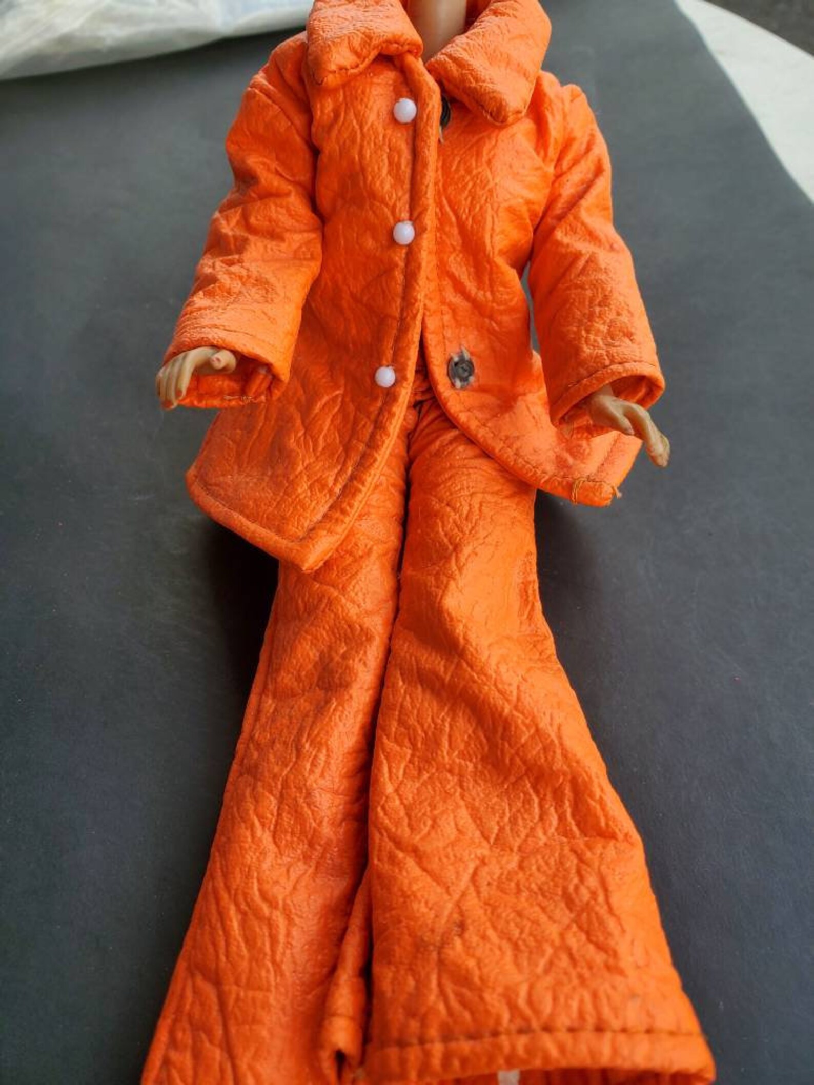 Rare Vintage Barbie Doll Clothes Orange Faux Leather Outfit - Etsy