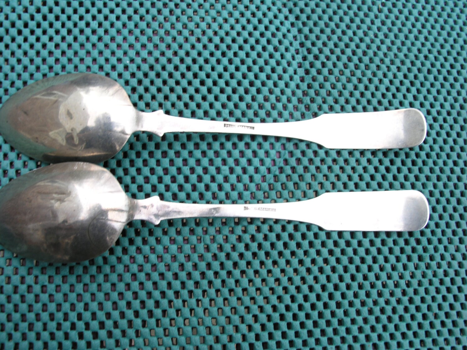 Antique 1700s Coin Sterling Silver Serving Spoon Pair | Etsy