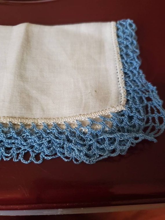 Blue lace handkerchief store