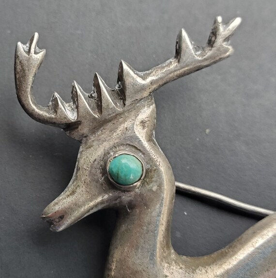 Vintage 1920s signed Mexico silver reindeer Brooch /… - Gem