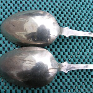 Antique 1700s Coin Sterling Silver Serving Spoon Pair - Etsy