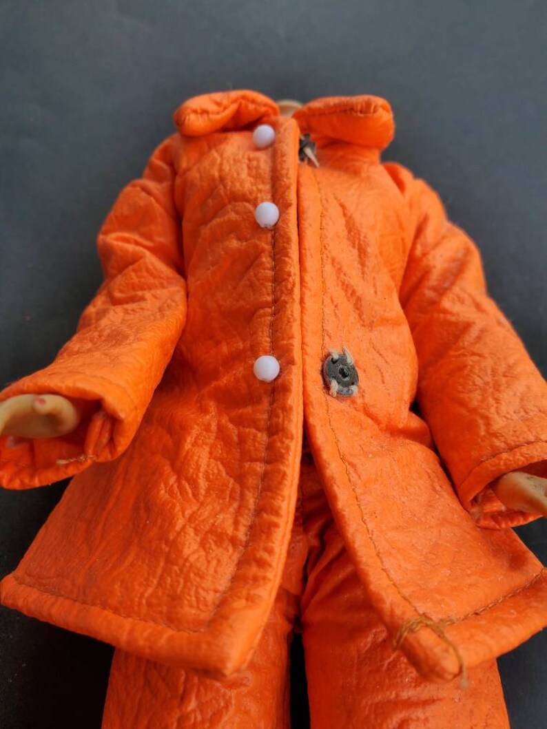 Rare Vintage Barbie Doll Clothes Orange Faux Leather Outfit Etsy