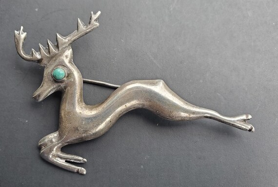 Vintage 1920s signed Mexico silver reindeer Brooch /… - Gem