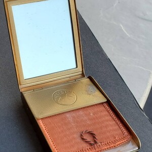Vintage Valaze Art DECO Powder Compact Gold-filled Black Enamel Never ...