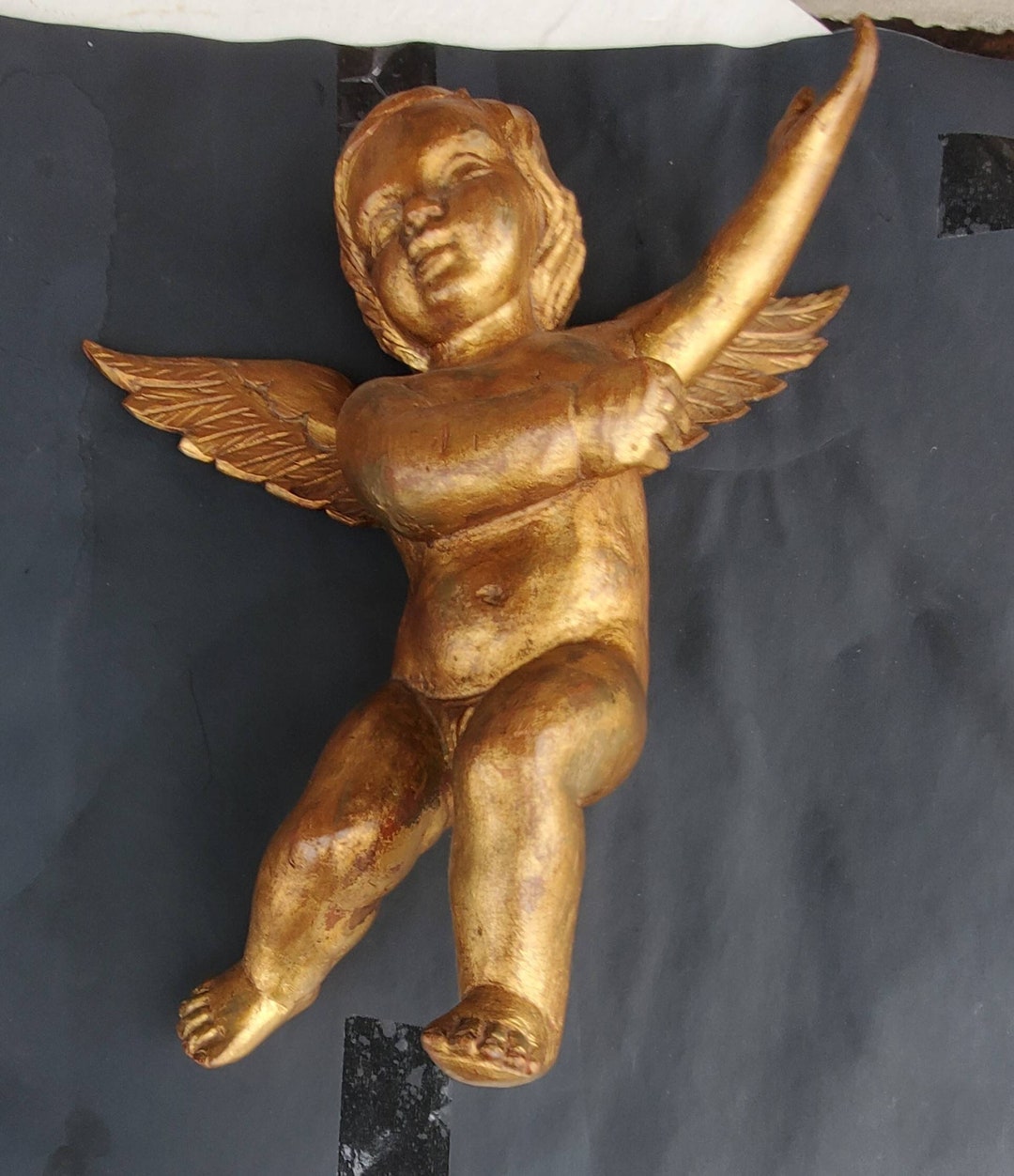 Antique Italian Gold Wooden Cupid Angle Estate - Etsy