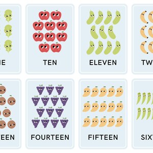 Printable Counting Flashcards for Kids (16 Pack) | Fruit and Veggie ...