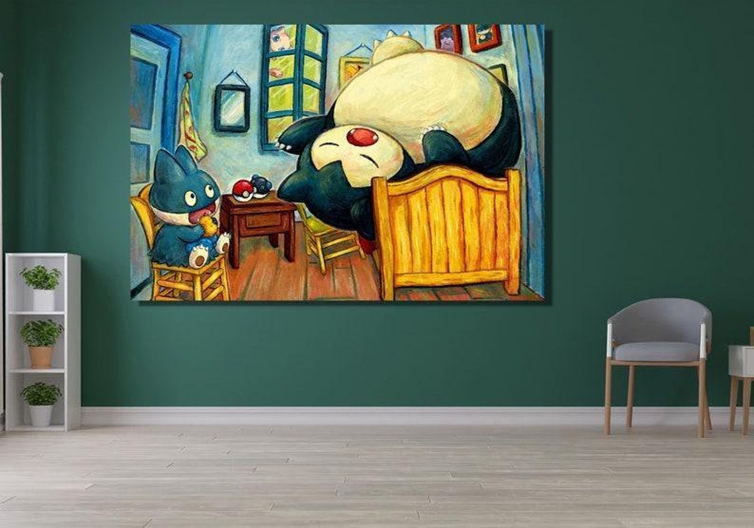 Poster Art From Van Gogh Munchlax Snorlax, Van Gogh Pikachu Famous ...