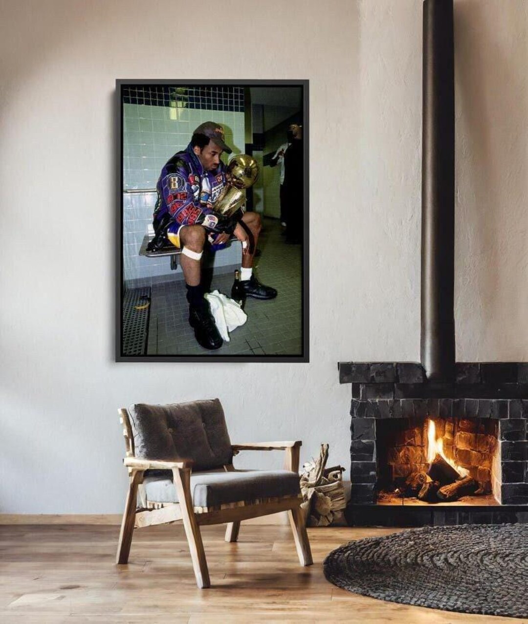 Legendary Locker Room Photo of Kobe Bryant, Premium Canvas Wall Art ...