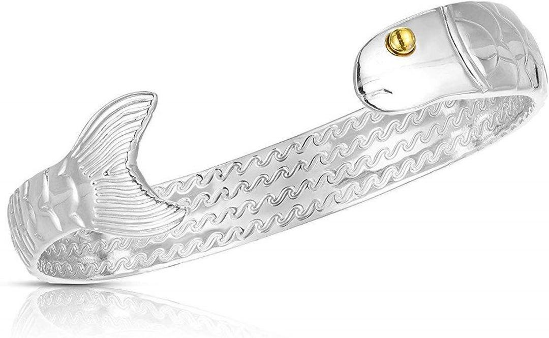Silver & Gold Royal Cape Cod Fish Cuff Bracelet - Etsy