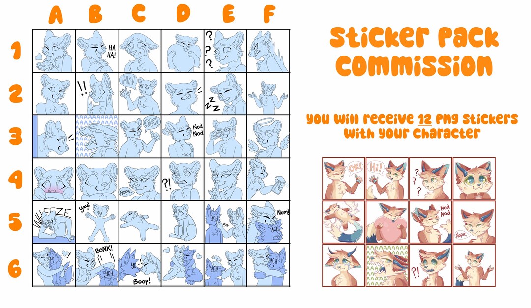 Custom Character Sticker Pack | 12 PNG Stickers (digital Download) - Etsy