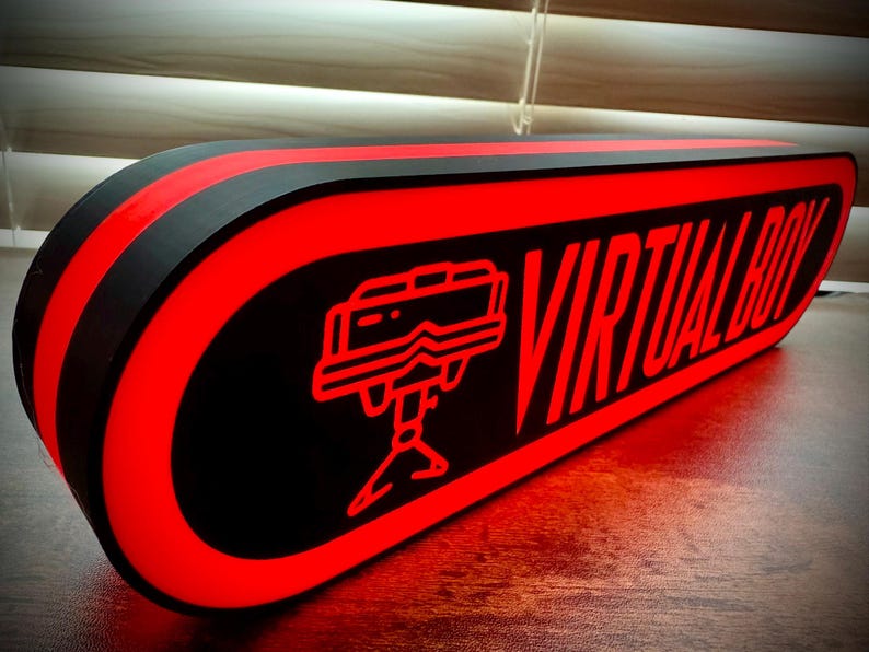 Nintendo Virtual Box Lit LED Sign | Nintendo | Wall Decor | NES | Retro ...
