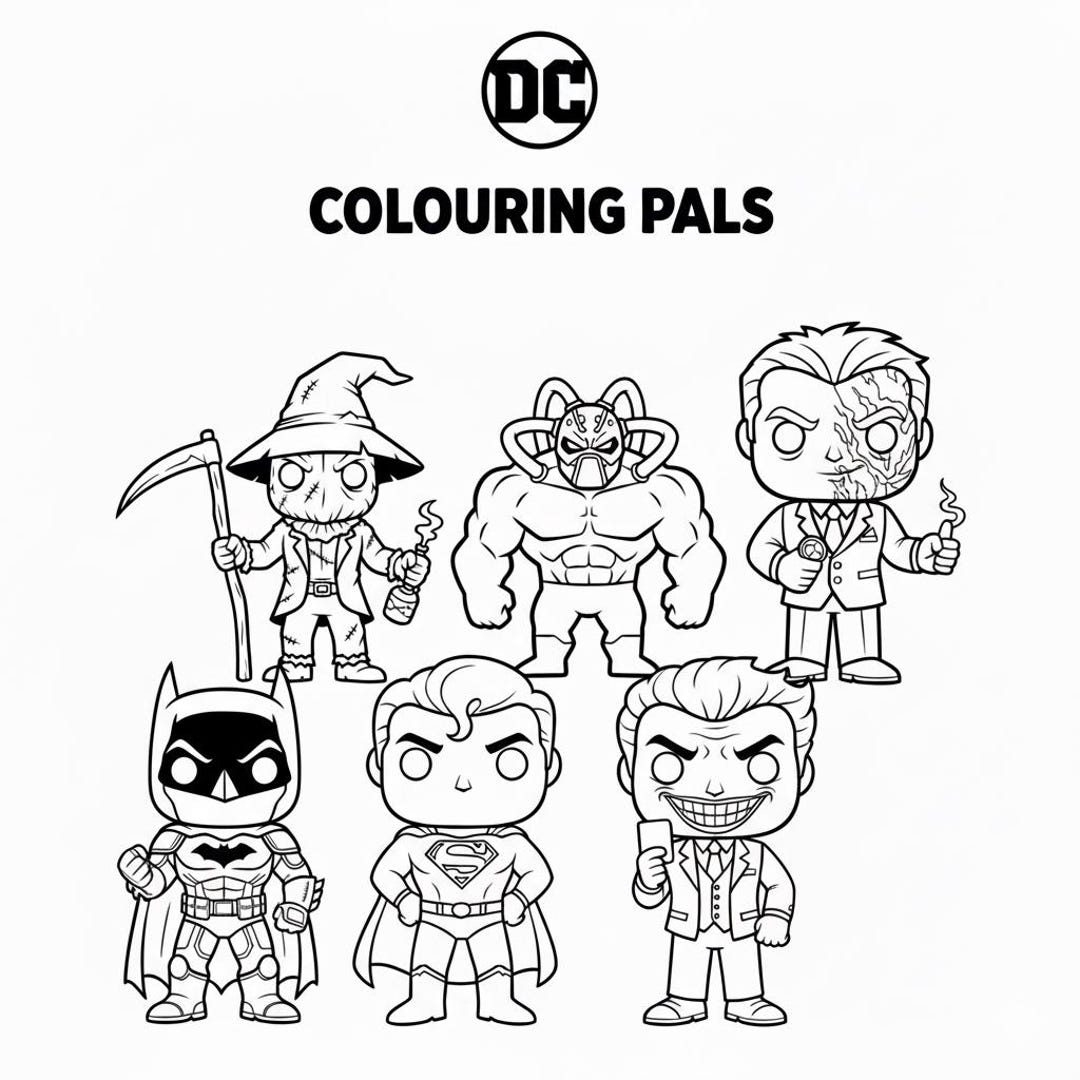 DC Colouring Pages - Etsy