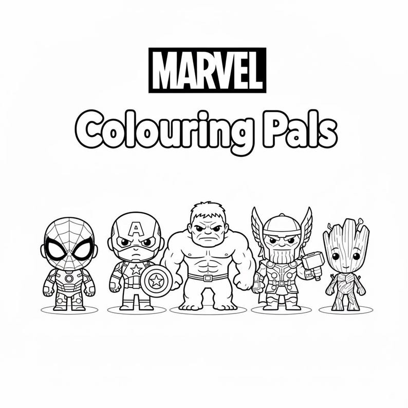 Marvel Colouring Pages - Etsy