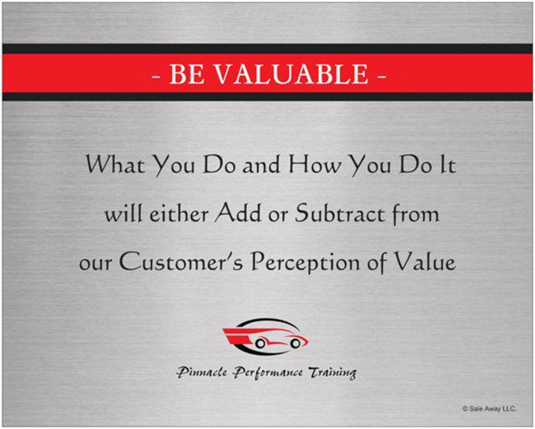 Pinnacle Performance "be Valuable" Poster - Etsy