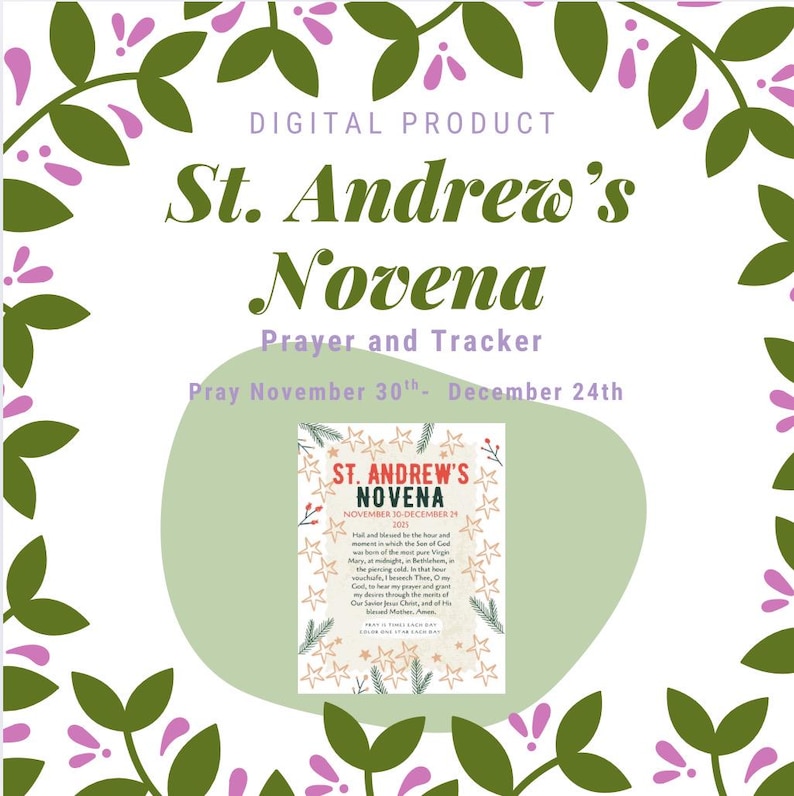 Catholic St. Andrew’s Novena Prayer & Tracker for Advent - Etsy