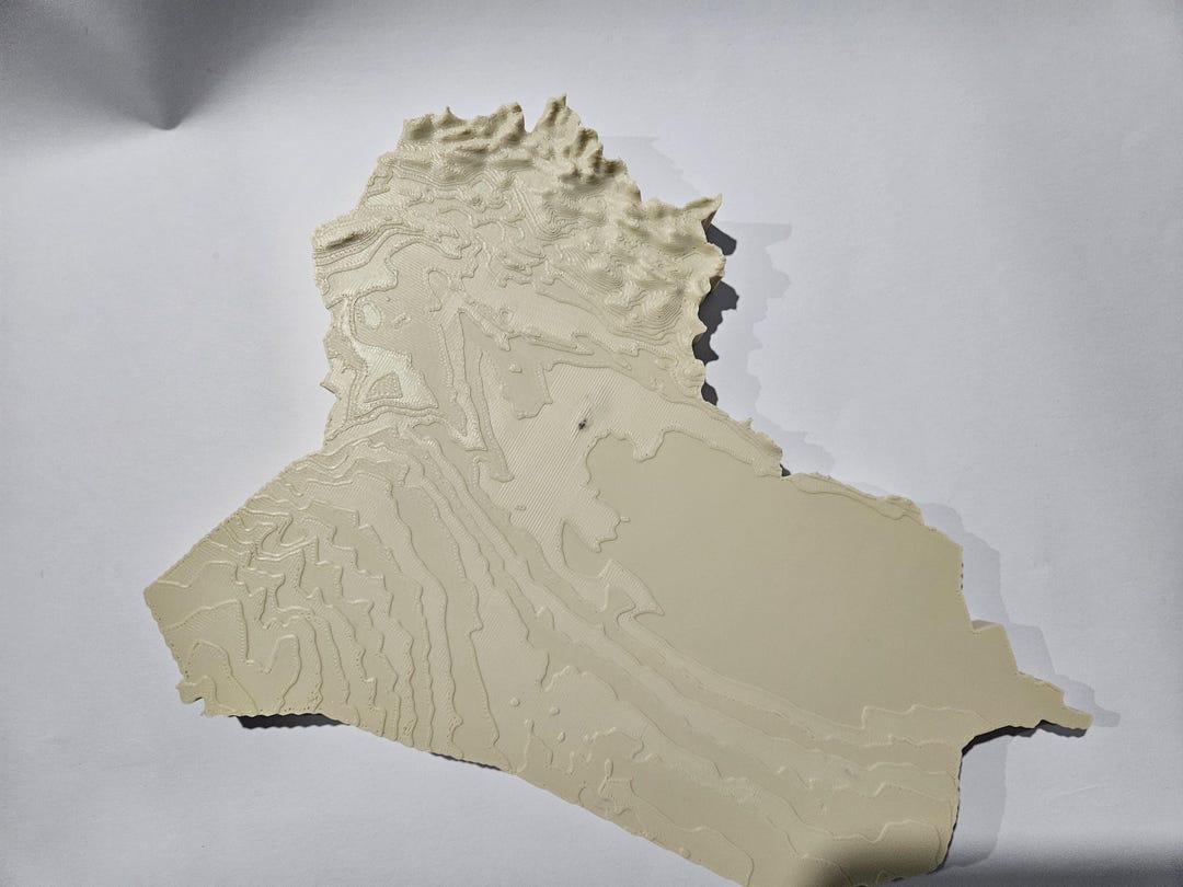 Topographical Map of Iraq STL File - Etsy