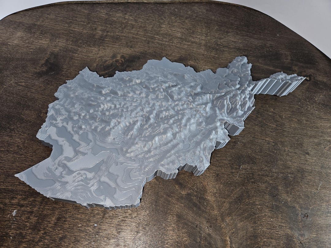 Topographical Map of Afghanistan STL File - Etsy