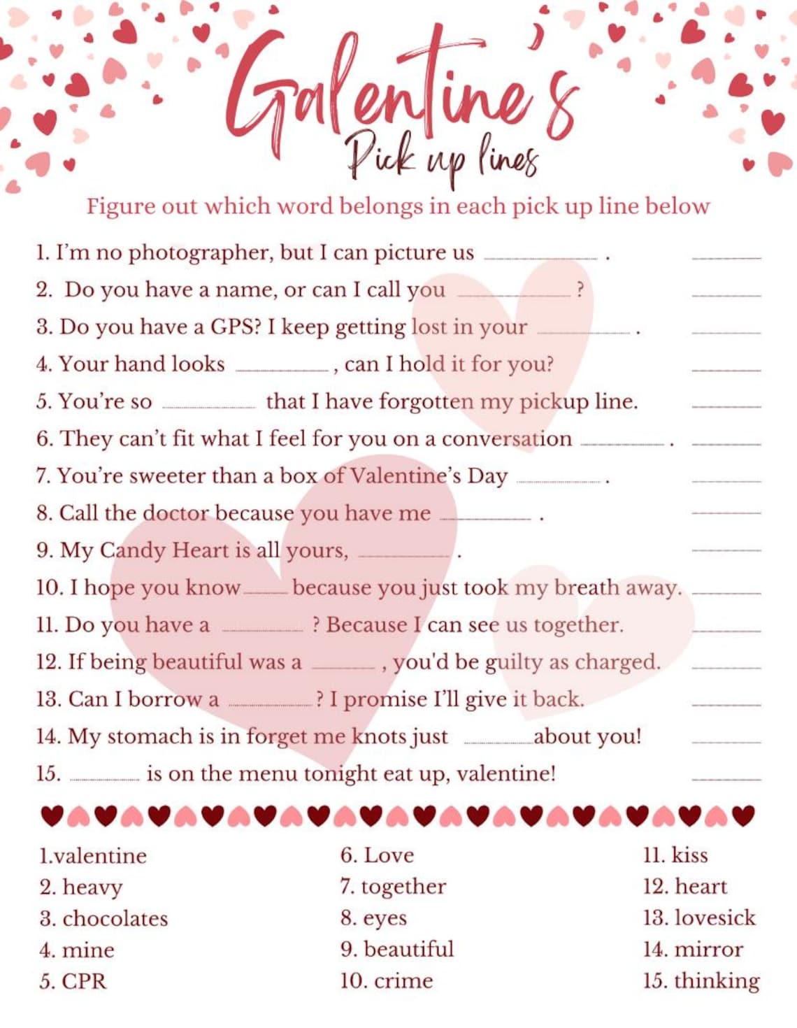 Printable Galentine's Day Party Game Set: 16 Fun Activities (instant ...