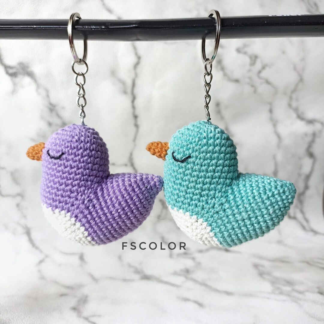Handmade Crochet Bird Keychain | Amigurumi Keyring | Cute Keychain ...