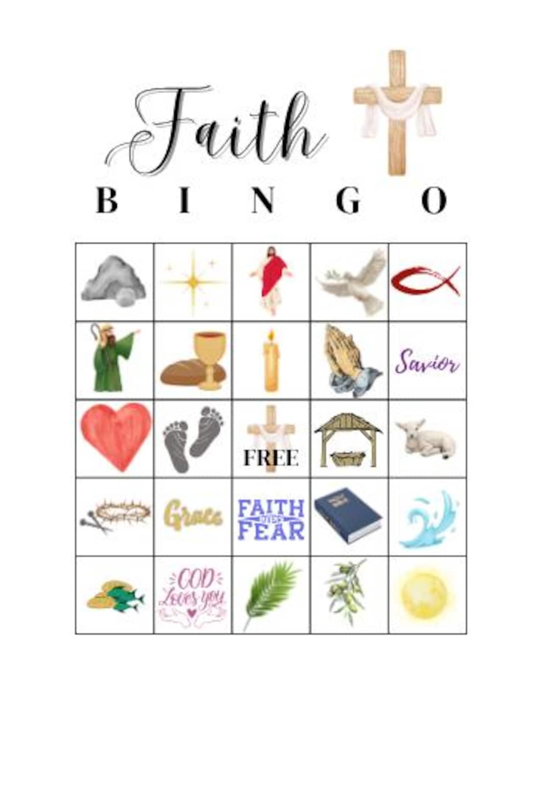 Printable BINGO Game- Faith/christian Themed - Etsy