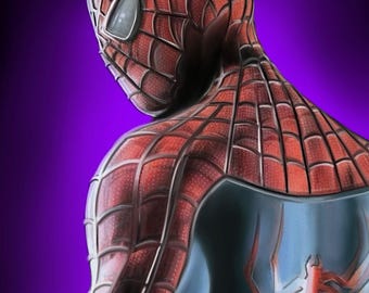 Spider-man Digital Print - Spider-man Office Art - Etsy